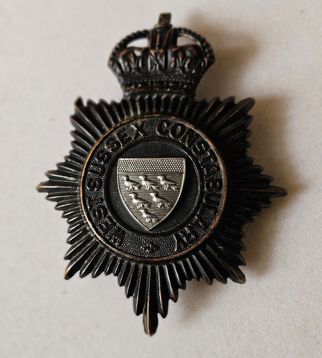 British Police Badge: West Sussex Constabulary Helmet Plate - Etsy
