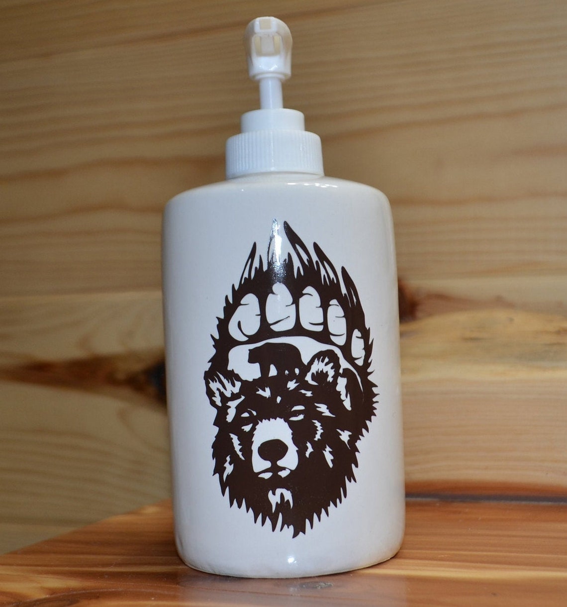 Rustic Bear Bathroom Soap / Lotion Dispenser - Etsy