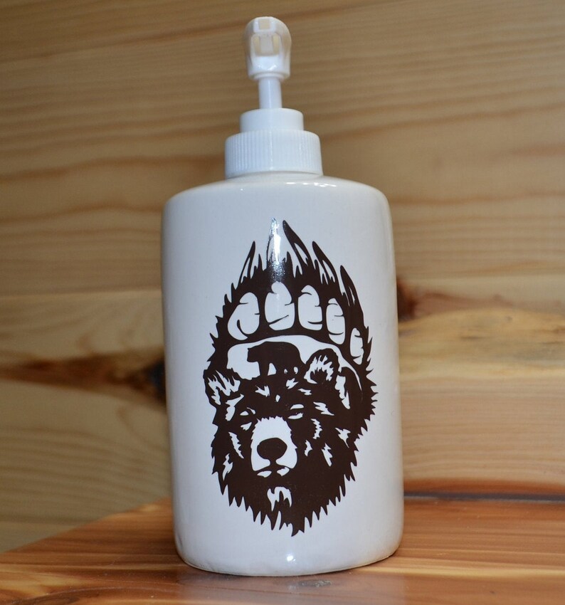 Rustic Bear Bathroom Soap / Lotion Dispenser - Etsy
