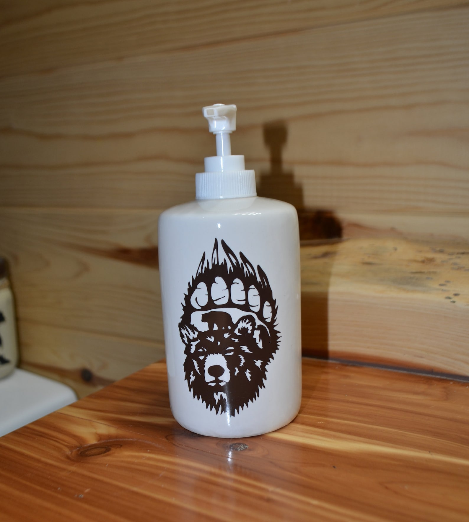 Rustic Bear Bathroom Soap / Lotion Dispenser - Etsy