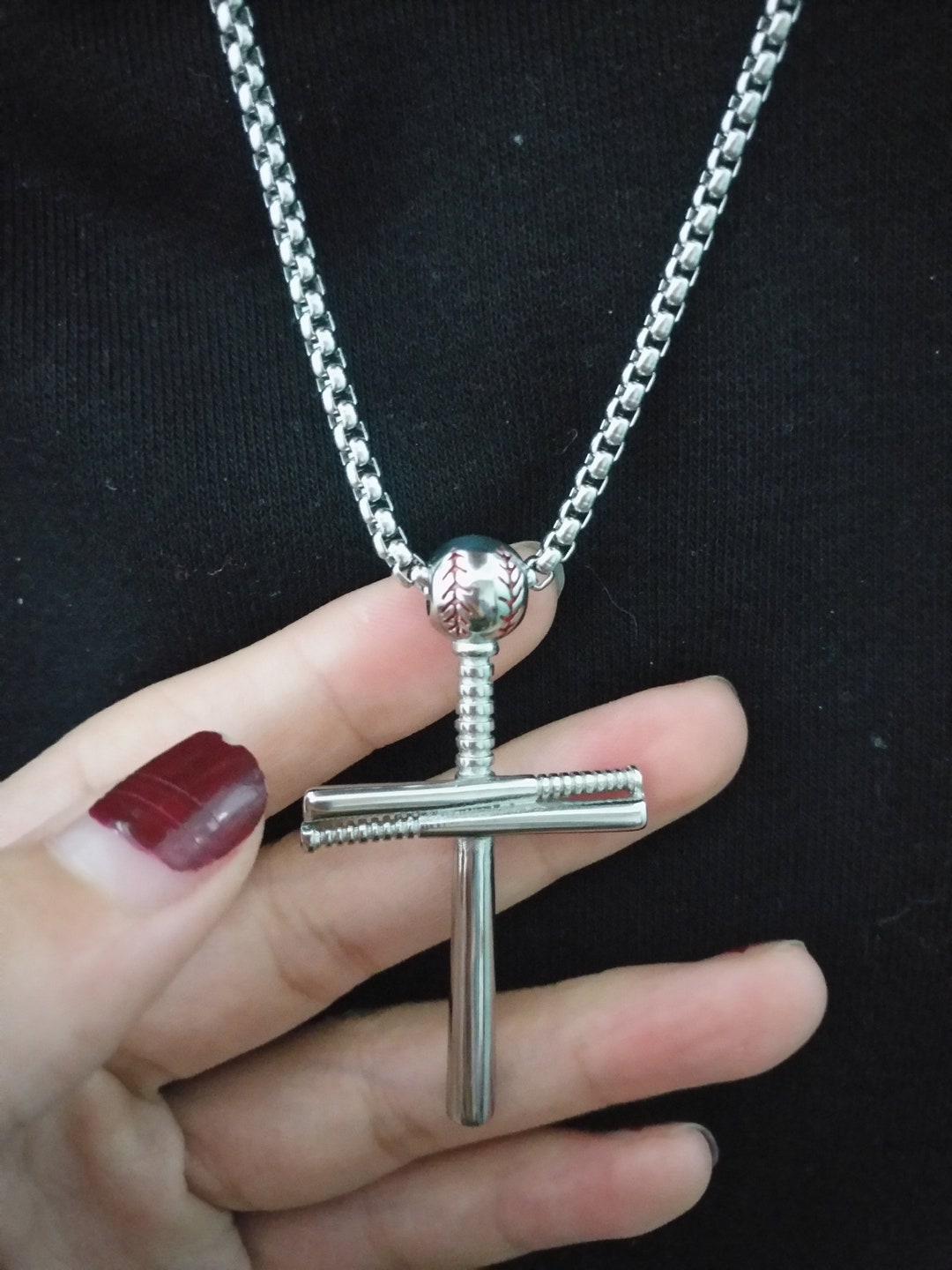 Baseball Cross Necklace,baseball Necklace for Men,baseball Necklace for ...