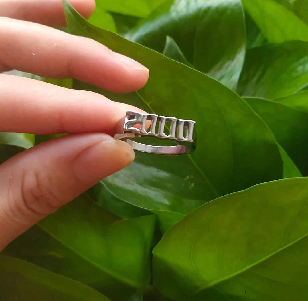 Personalized Custom Birth Year Ring,year Number Rings,old English Ring ...