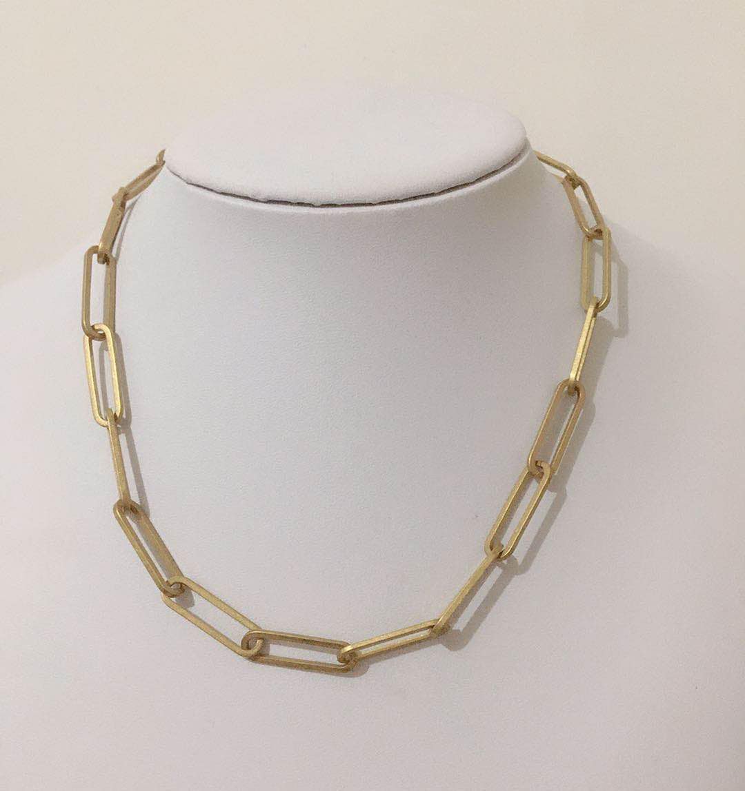 Link Necklace,rectangle Necklace,copper Gold Link Necklace,chain Link ...