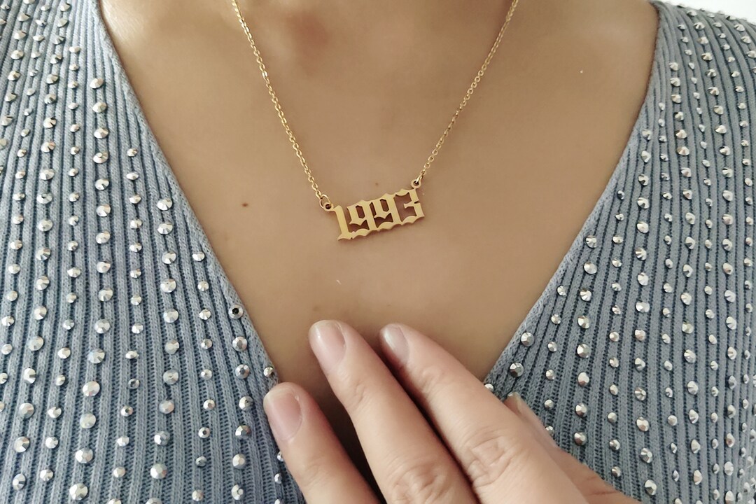 Birth Year Necklace,year Necklac for Women,year Number Necklace ...