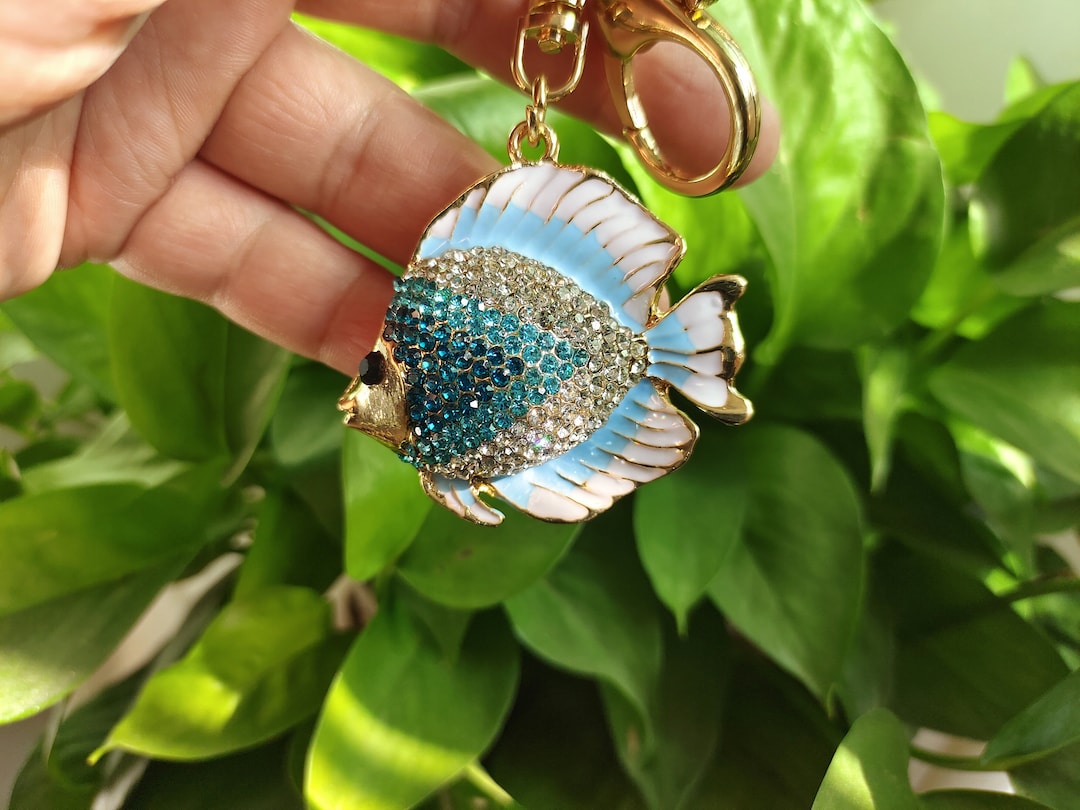 Fish Keychain,crystal Rhinestone Animal Keychain Pretty Cute Marine ...