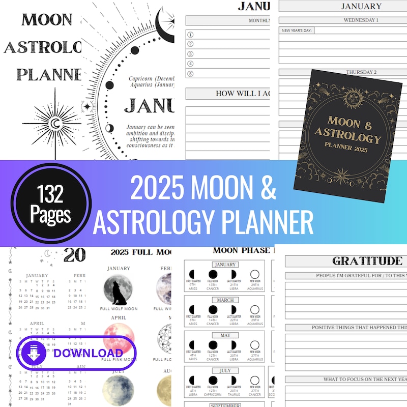 Astro Moon Diary 2025 Calendar - Etsy