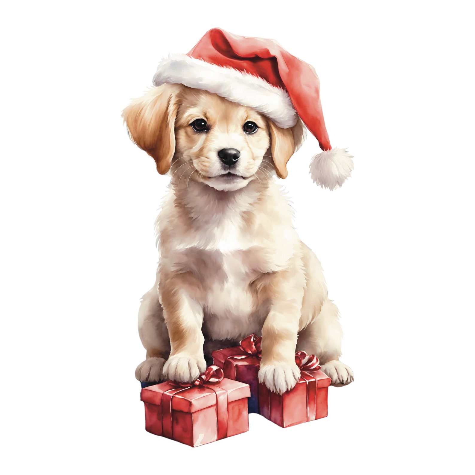 3 PNG File,cute Dog With Christmas Hat Clipart,sticker,digital Download ...