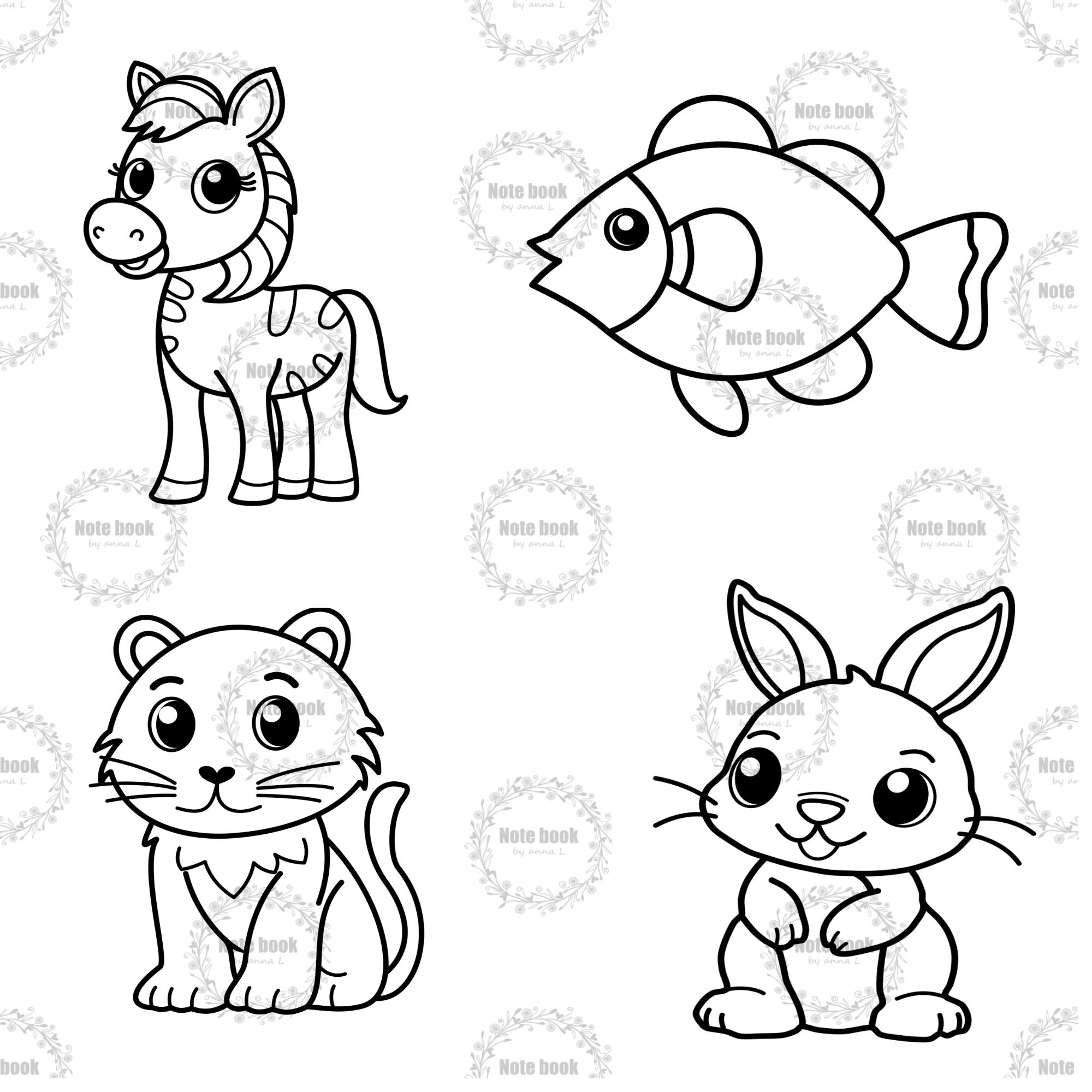 25 Animals Coloring Pages, Printable Coloring Pages, Kids Coloring ...