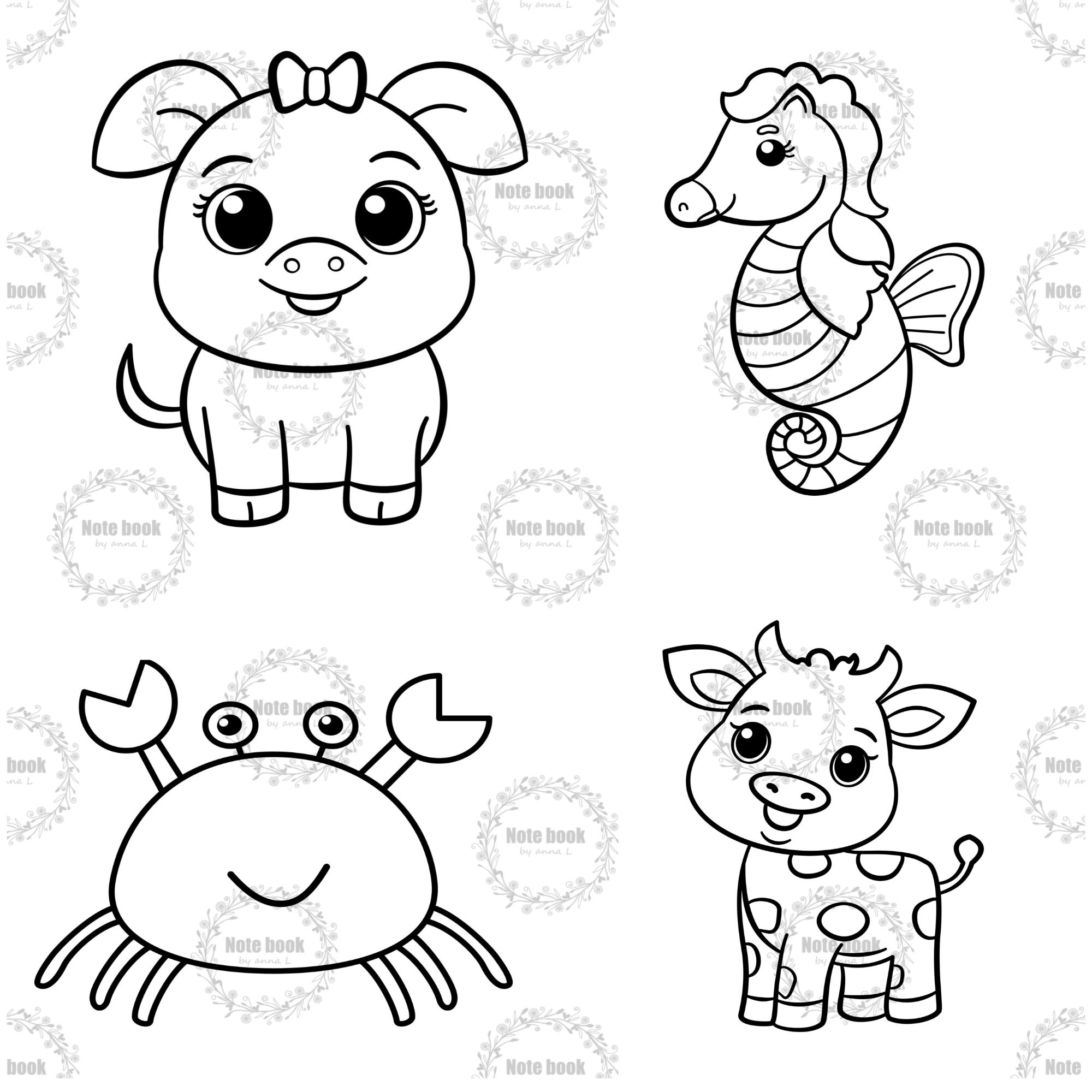 25 Animals Coloring Pages, Printable Coloring Pages, Kids Coloring ...