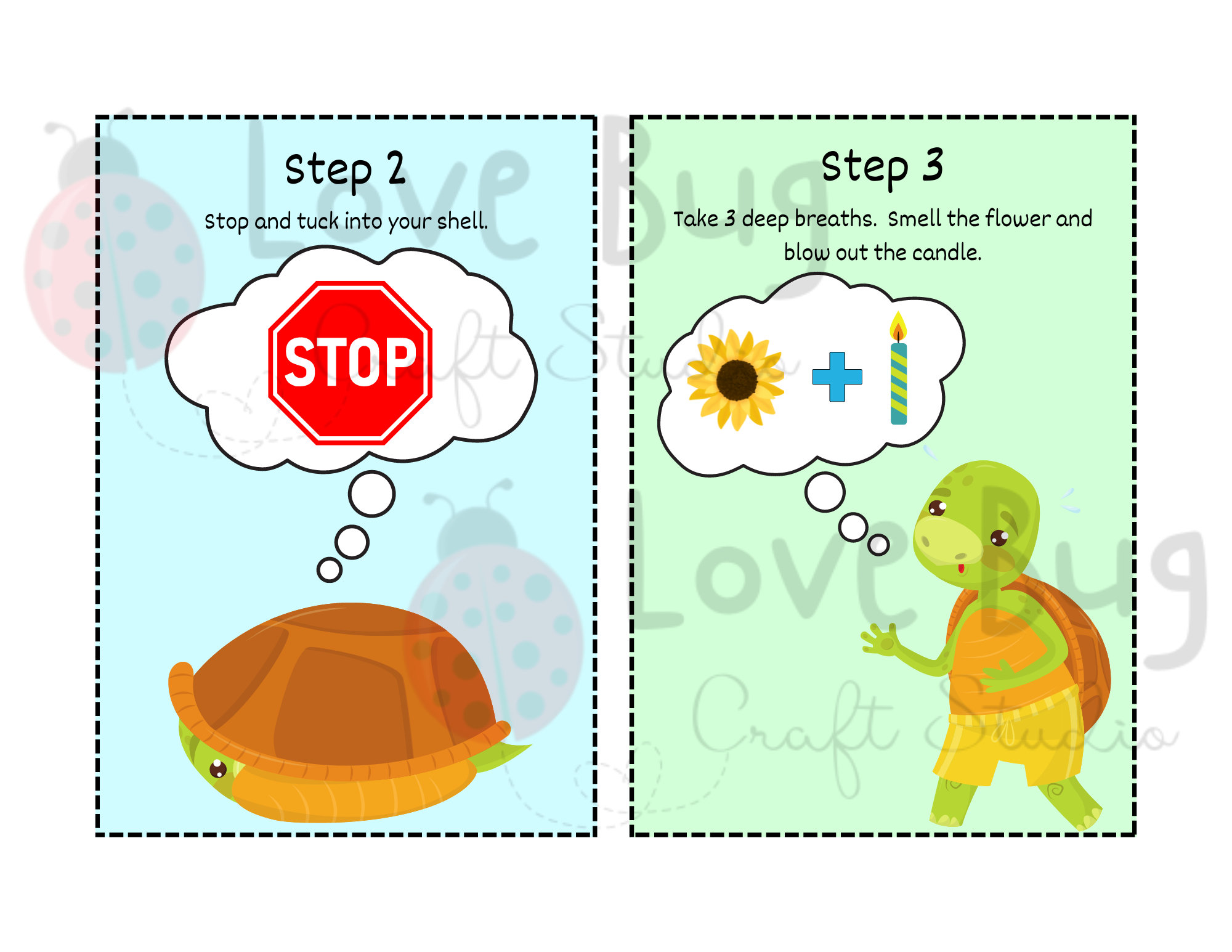 Tucker Turtle Calming Cards | Child Development Printable | Emotion ...