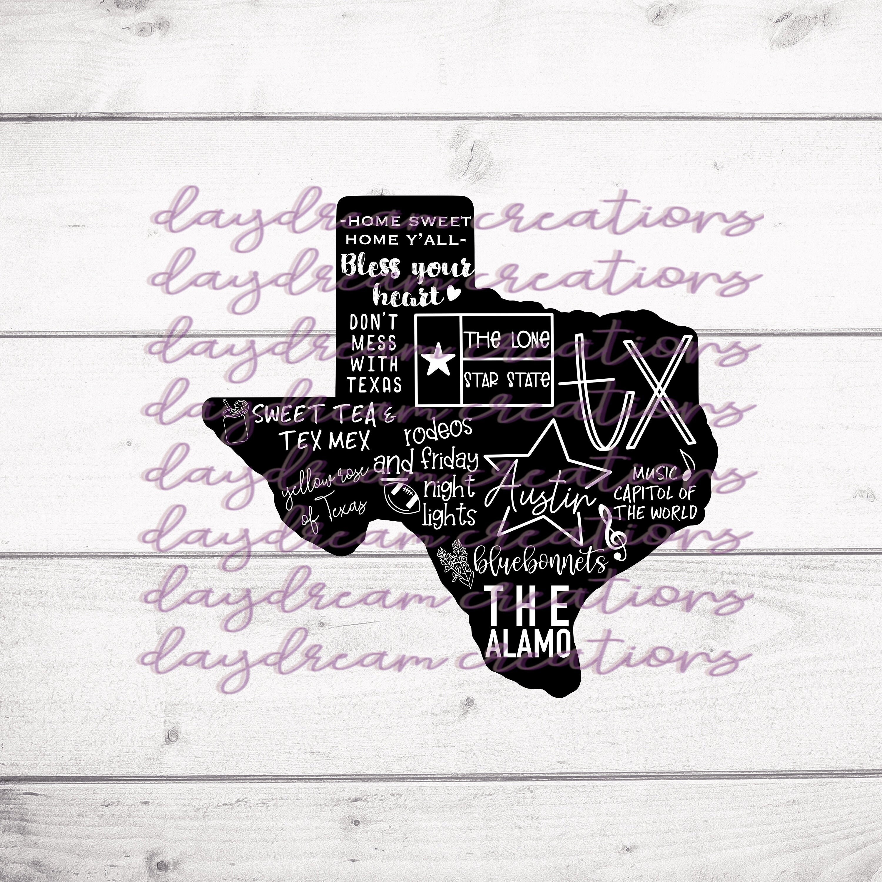 Texas Text Filled State Design Texas Door Hanger Design State of TX ...