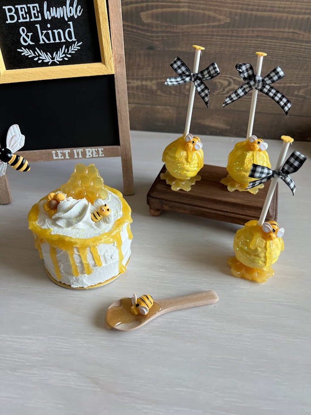 Fake Bee Mini Cake, Bee Decor, Coffee Bar Decor, Birthday Gift, Tiered ...