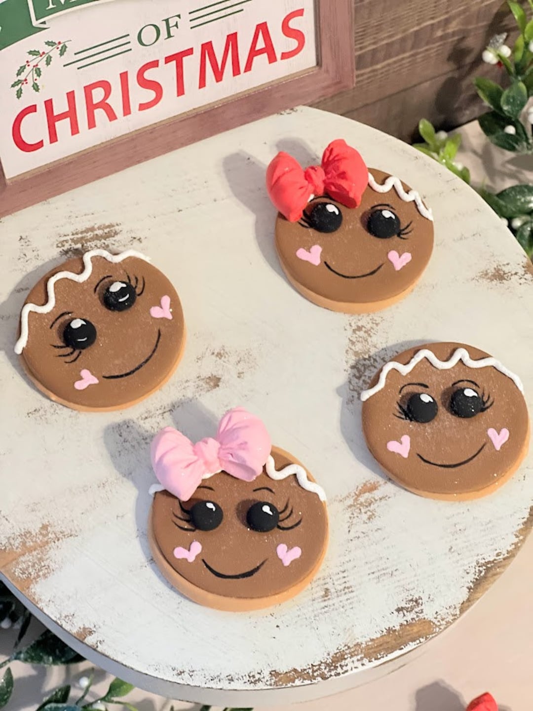 Gingerbread Cookie Set , Fake Cookies, Christmas Cookies, Faux Cookies ...