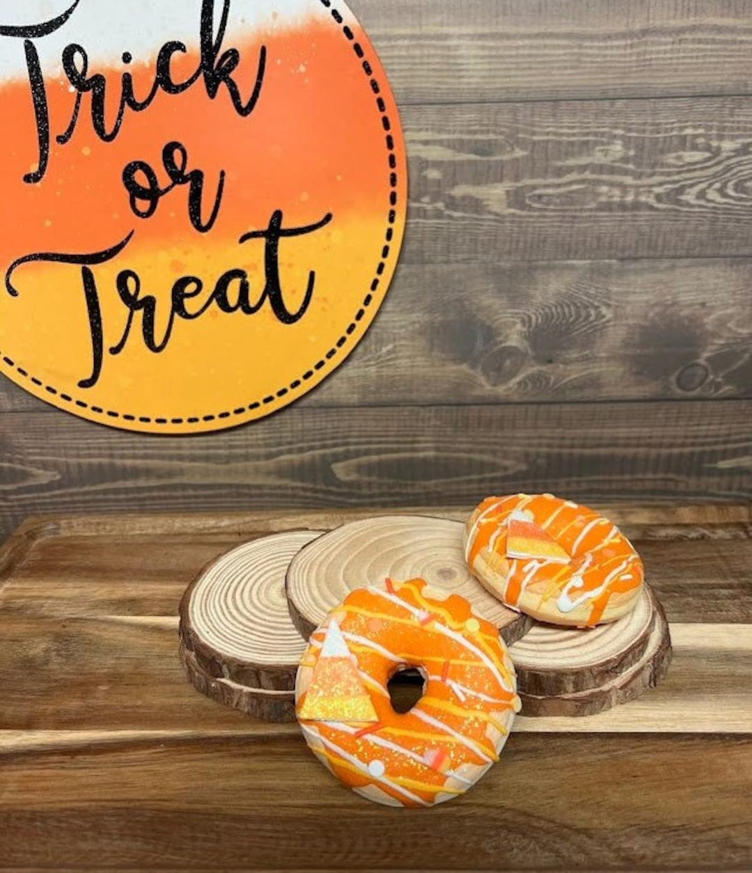 Faux Candy Corn Donuts, Halloween Donuts, Fall , Faux Treats, Donut ...