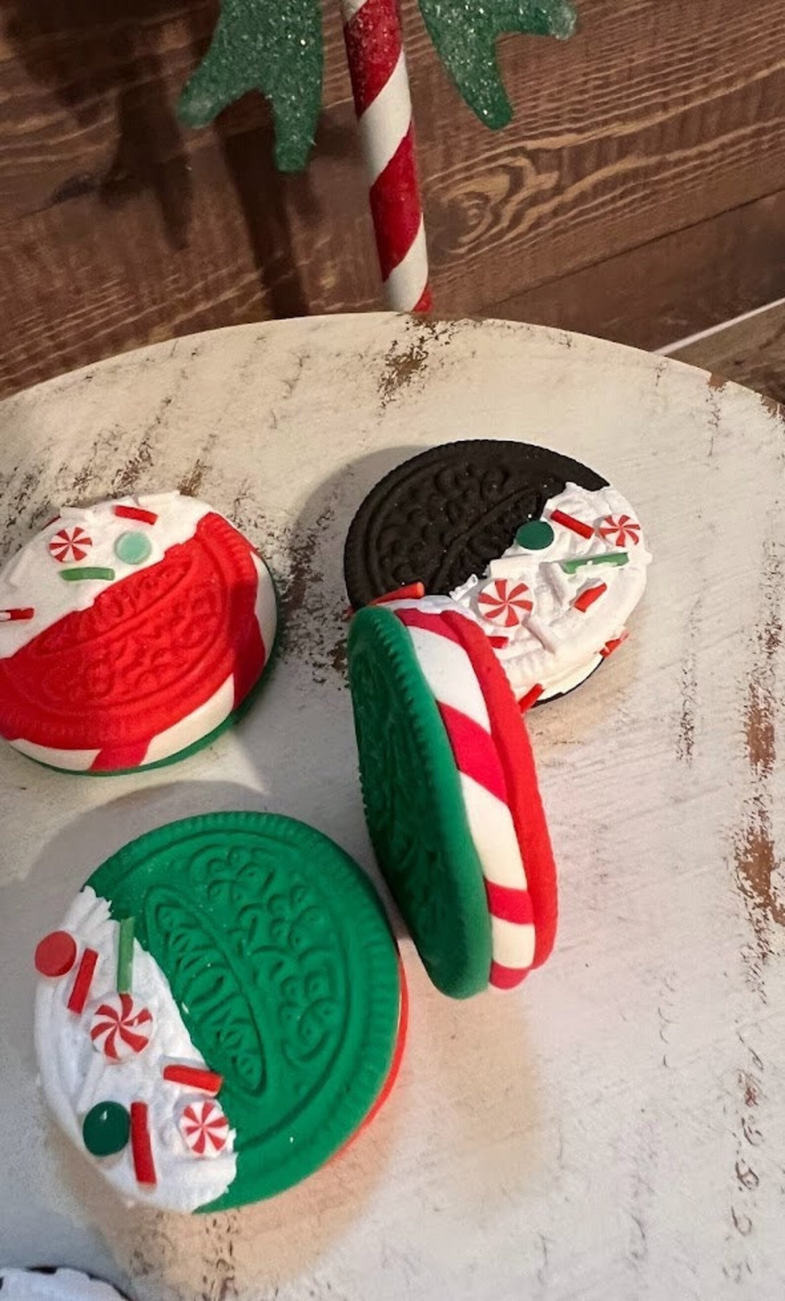 Sets of Fake Cookies, Christmas Cookies, Peppermint Twist Cookie, Faux ...