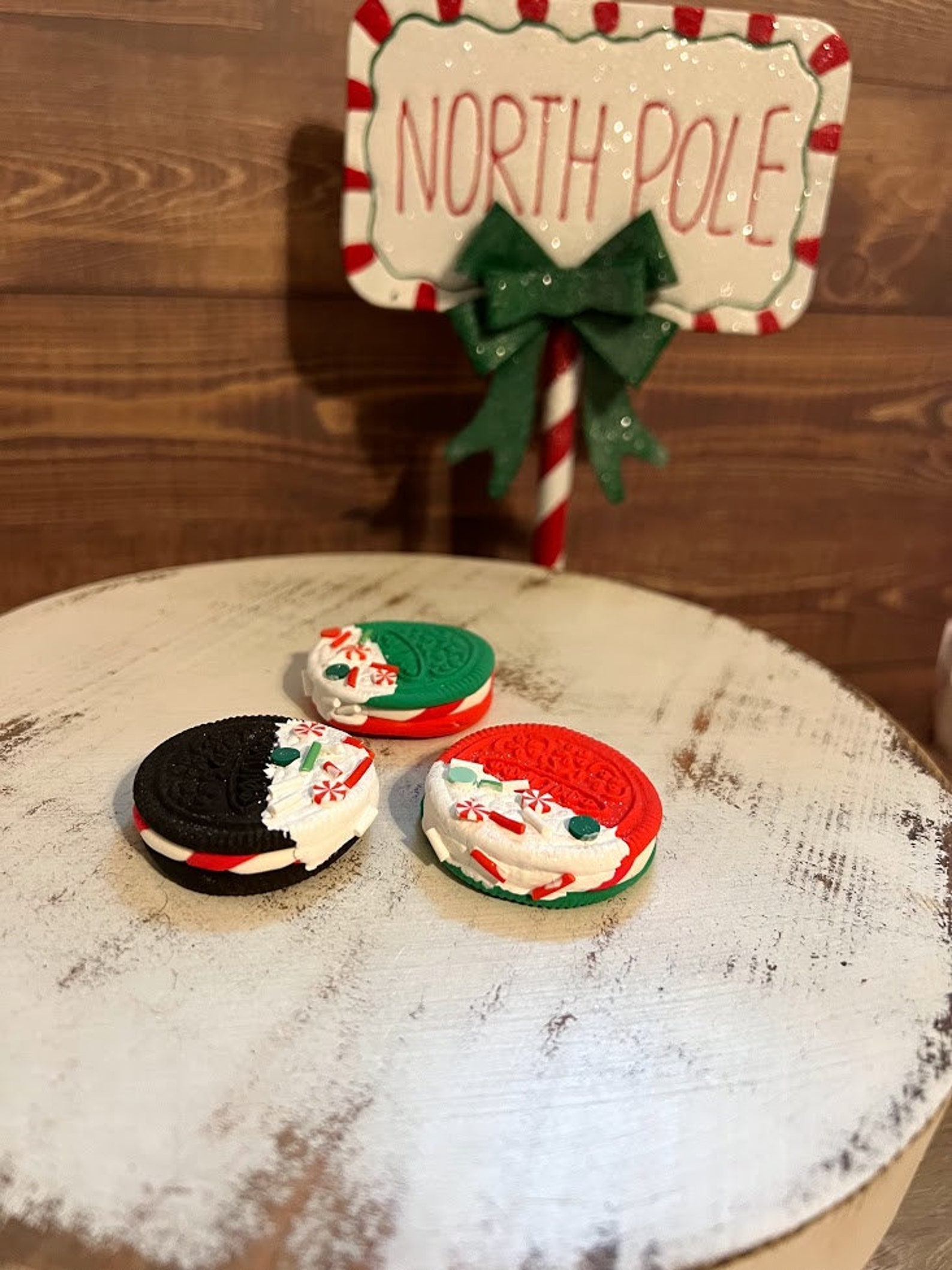 Sets of Fake Cookies, Christmas Cookies, Peppermint Twist Cookie, Faux ...