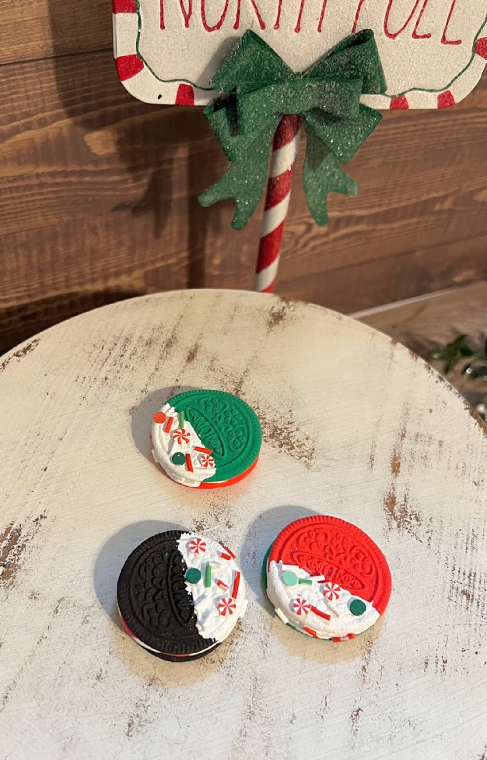 Sets of Fake Cookies, Christmas Cookies, Peppermint Twist Cookie, Faux ...