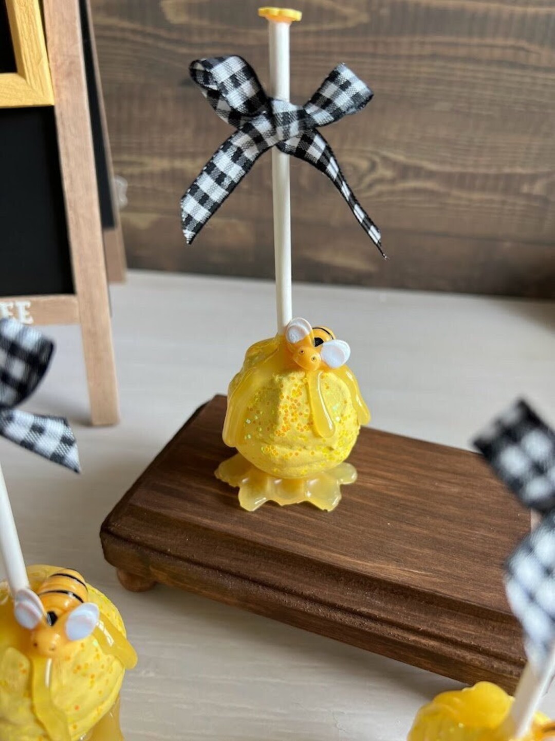 Fake Bee Cake Pops, Bee Decor, Coffee Bar Decor, Birthday Gift, Tiered Tray Decor, Kitchen Decor ...