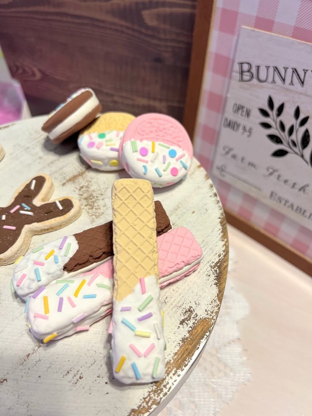 Fake Wafer Cookies, Easter, Faux Cookies, Pastel, Tier Tray Cookie ...