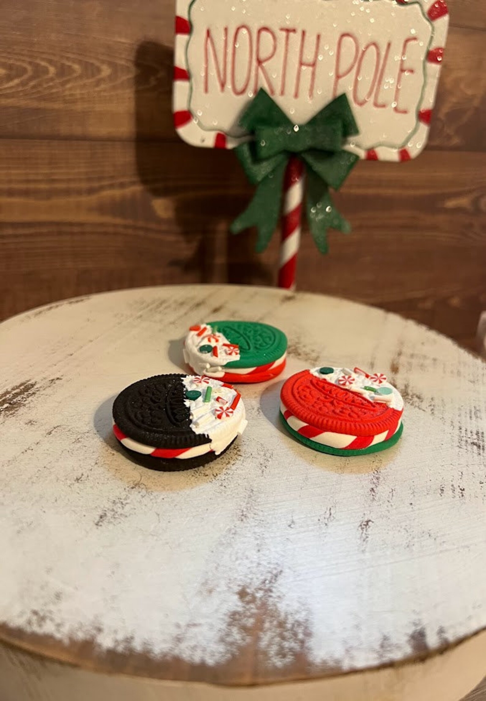 Sets of Fake Cookies, Christmas Cookies, Peppermint Twist Cookie, Faux ...