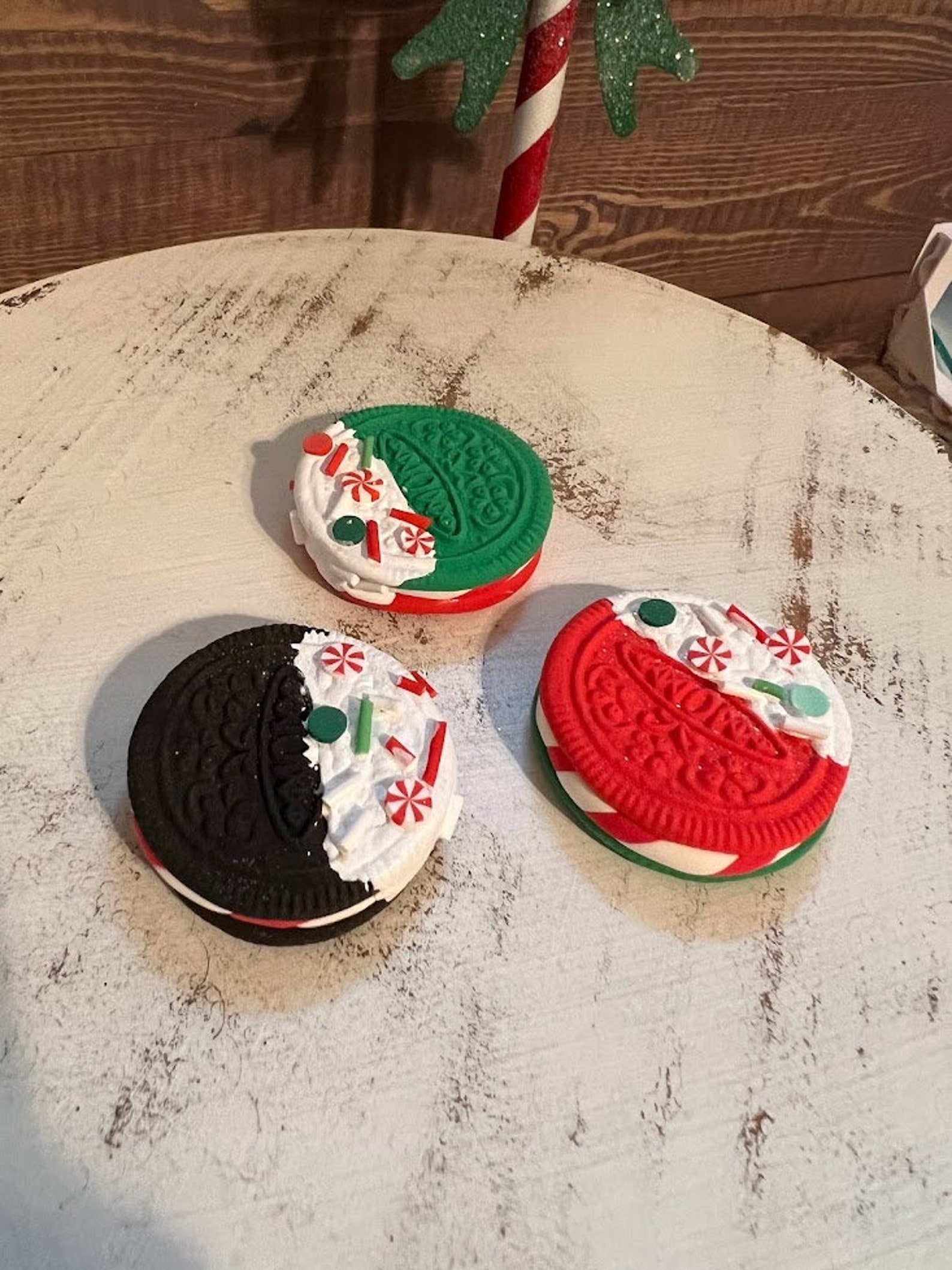 Sets of Fake Cookies, Christmas Cookies, Peppermint Twist Cookie, Faux ...
