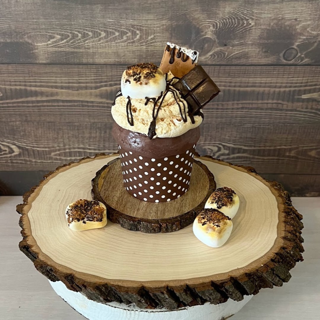 Fake S'mores Cupcake, S'mores Marshmallow, Tiered Tray Decor, Fake ...