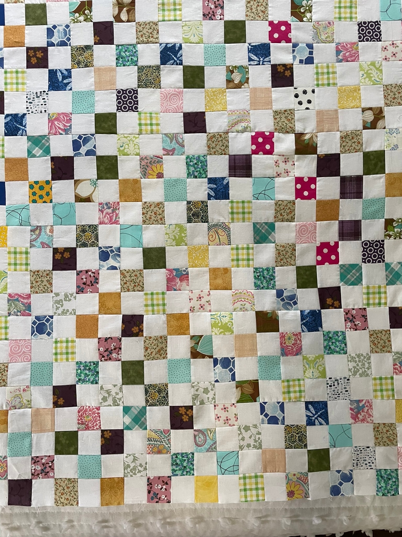 Unfinished Scrappy Postage Stamp Quilt Top - Etsy