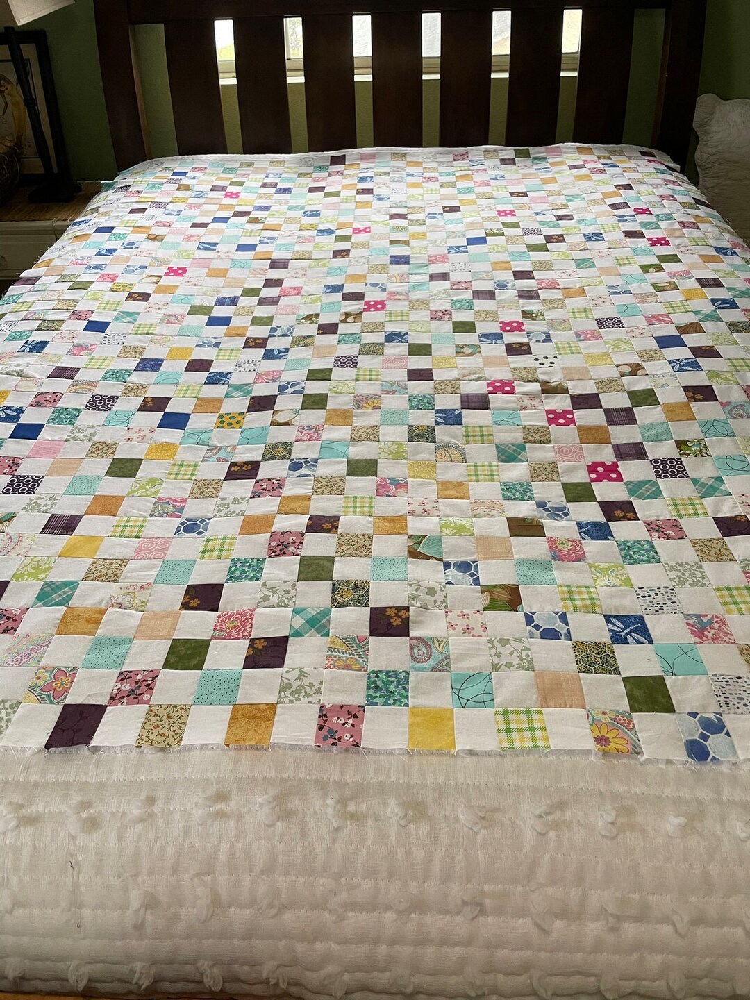 Unfinished Scrappy Postage Stamp Quilt Top - Etsy