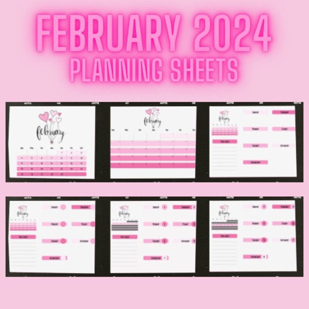 Digital Download February 2024 Calendar Planner Template - Etsy