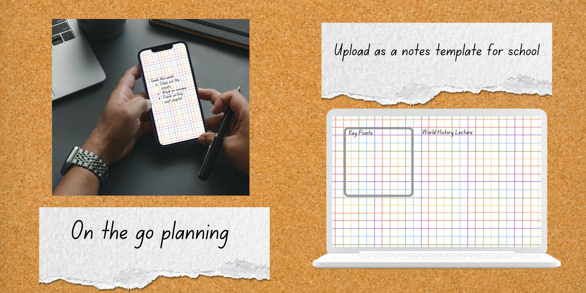 Rainbow Graph Paper, Printable Graph Paper, Rainbow Goodnotes Template ...