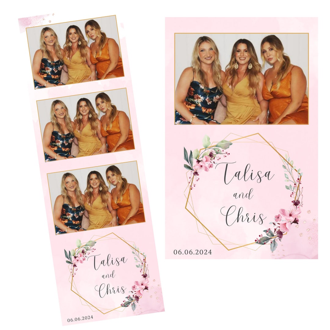 Wedding Photo Booth Template, Watercolor Photo Booth Template, Photo ...