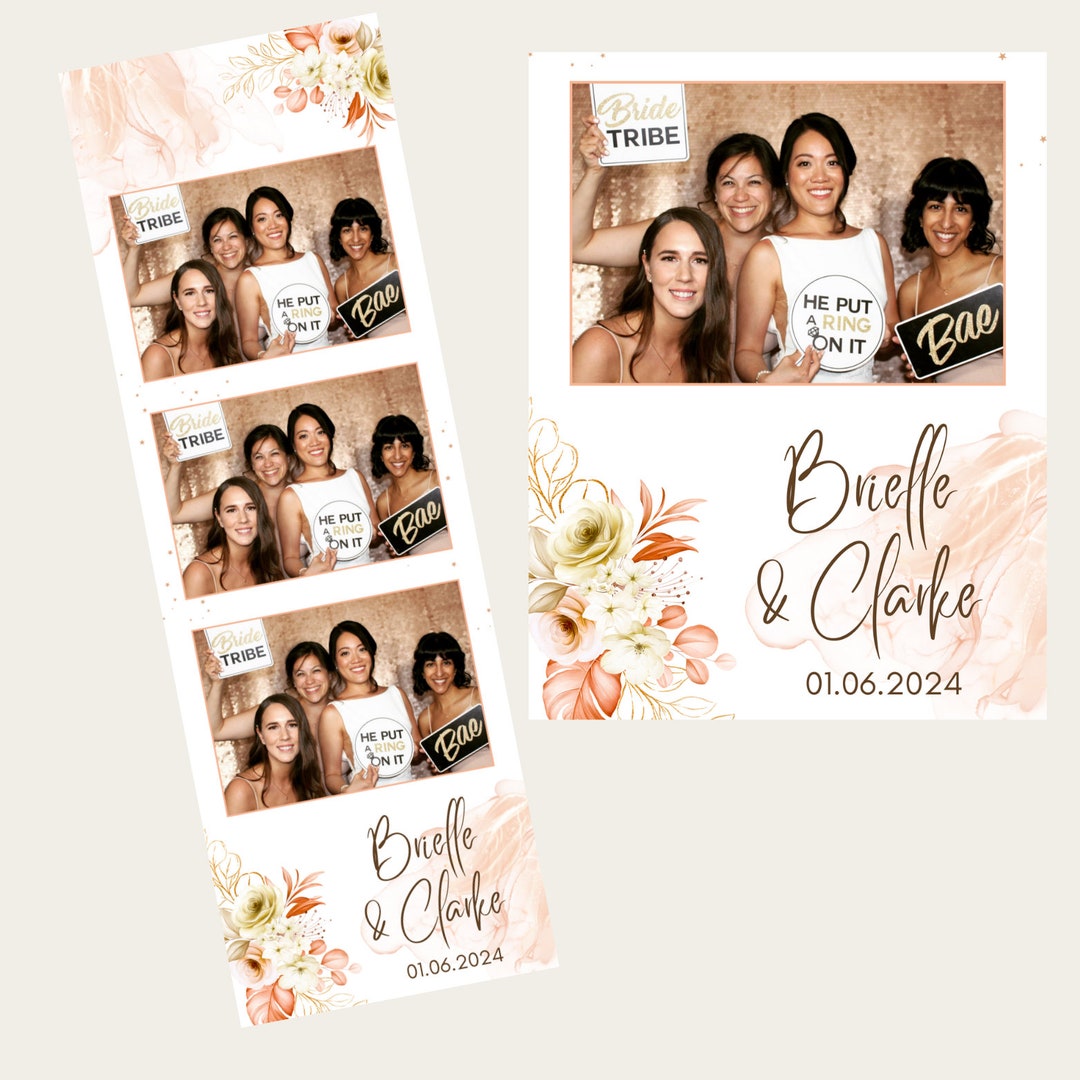 Wedding Photo Booth Template, Watercolor Photo Booth Template, Photo ...