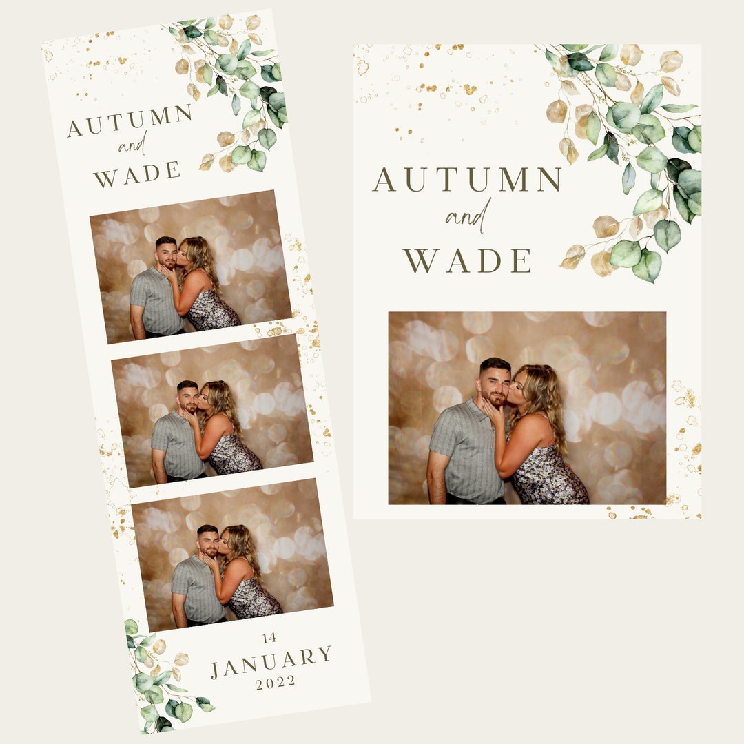 Wedding Photo Booth Template, Greenery Photo Booth Template, Photo ...