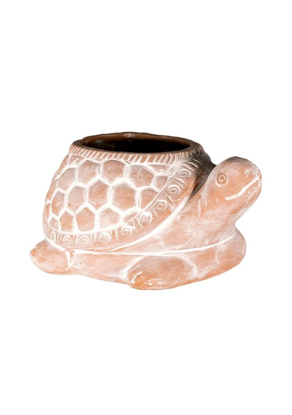 Franklin Tortoise Handmade Terracotta Clay Cute Pot | Etsy