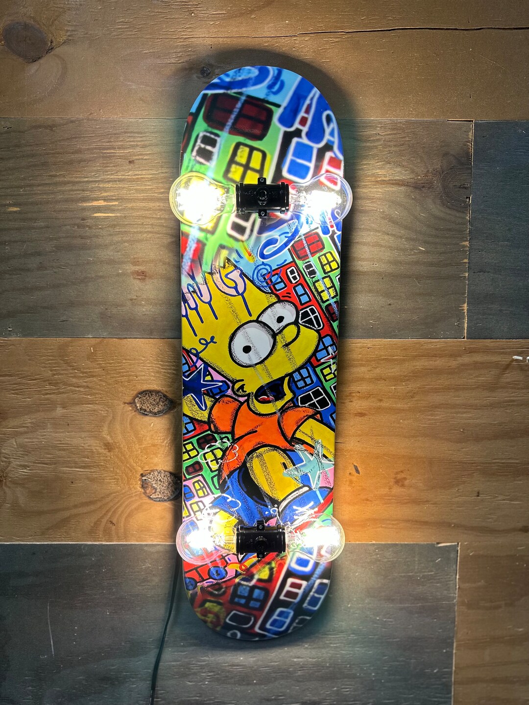 Bart Simpson Skateboard Lamp - Etsy