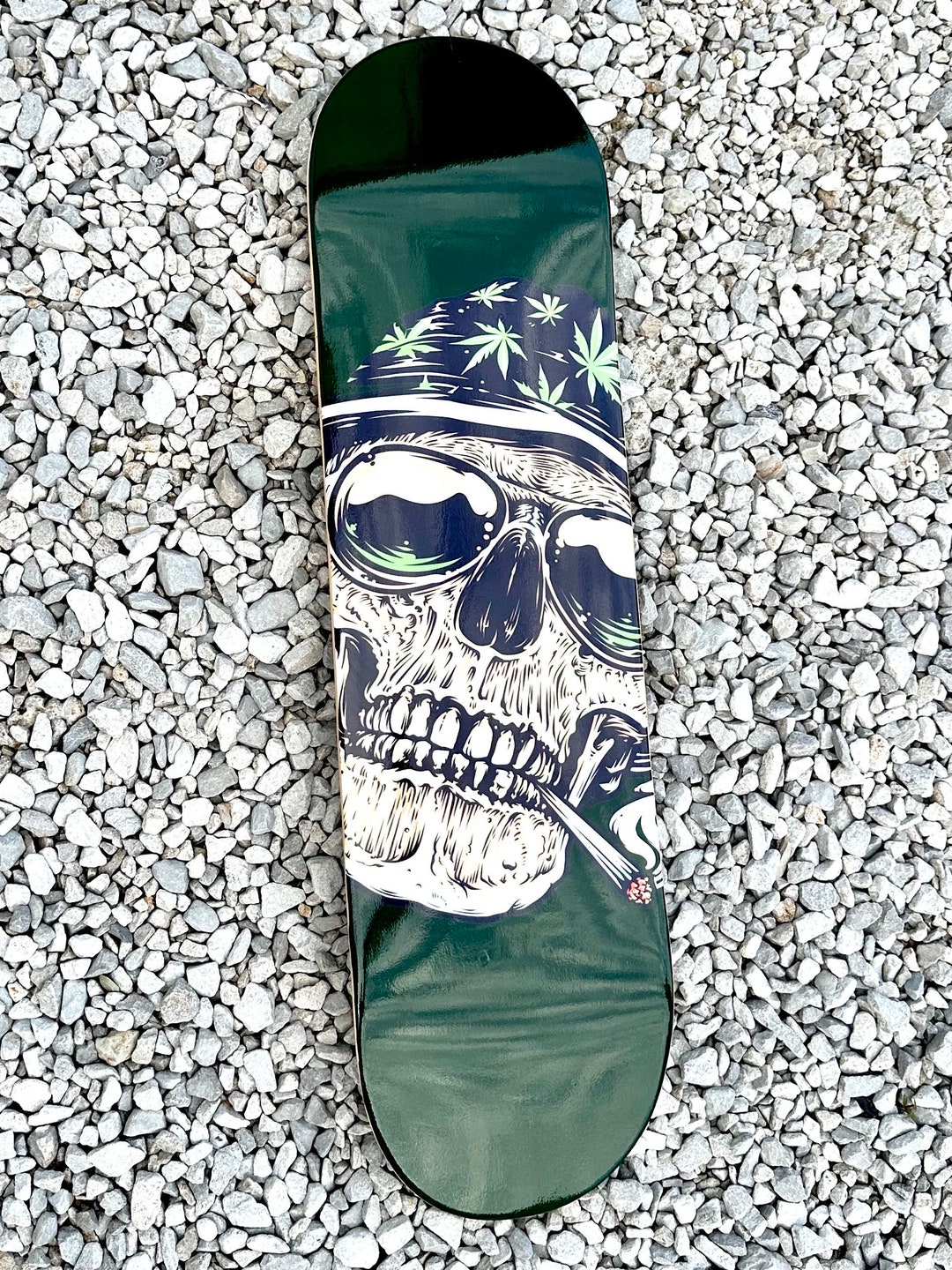 Smoking Skull Skateboard Deck - Etsy