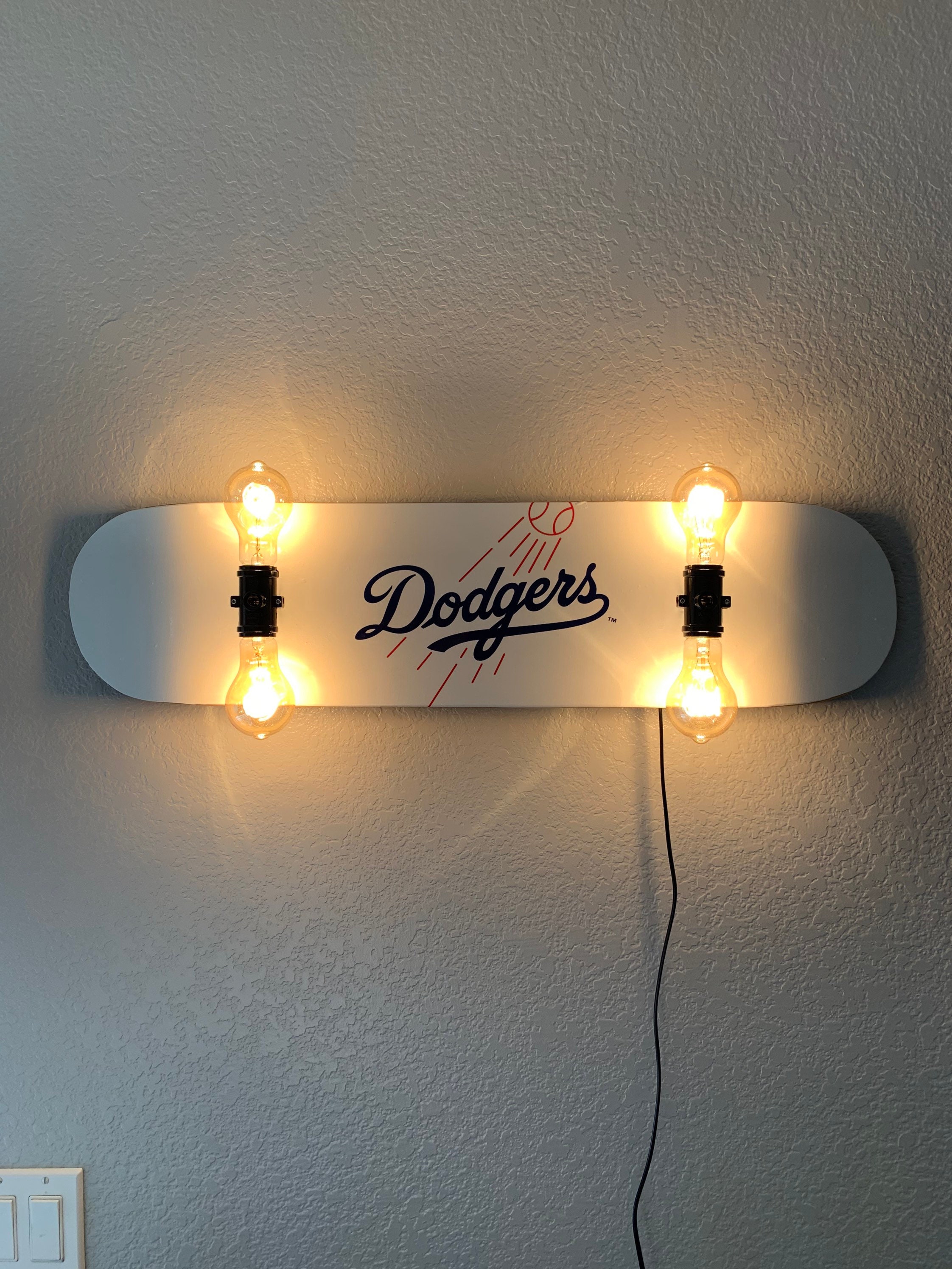Dodgers Skateboard Lamp - Etsy
