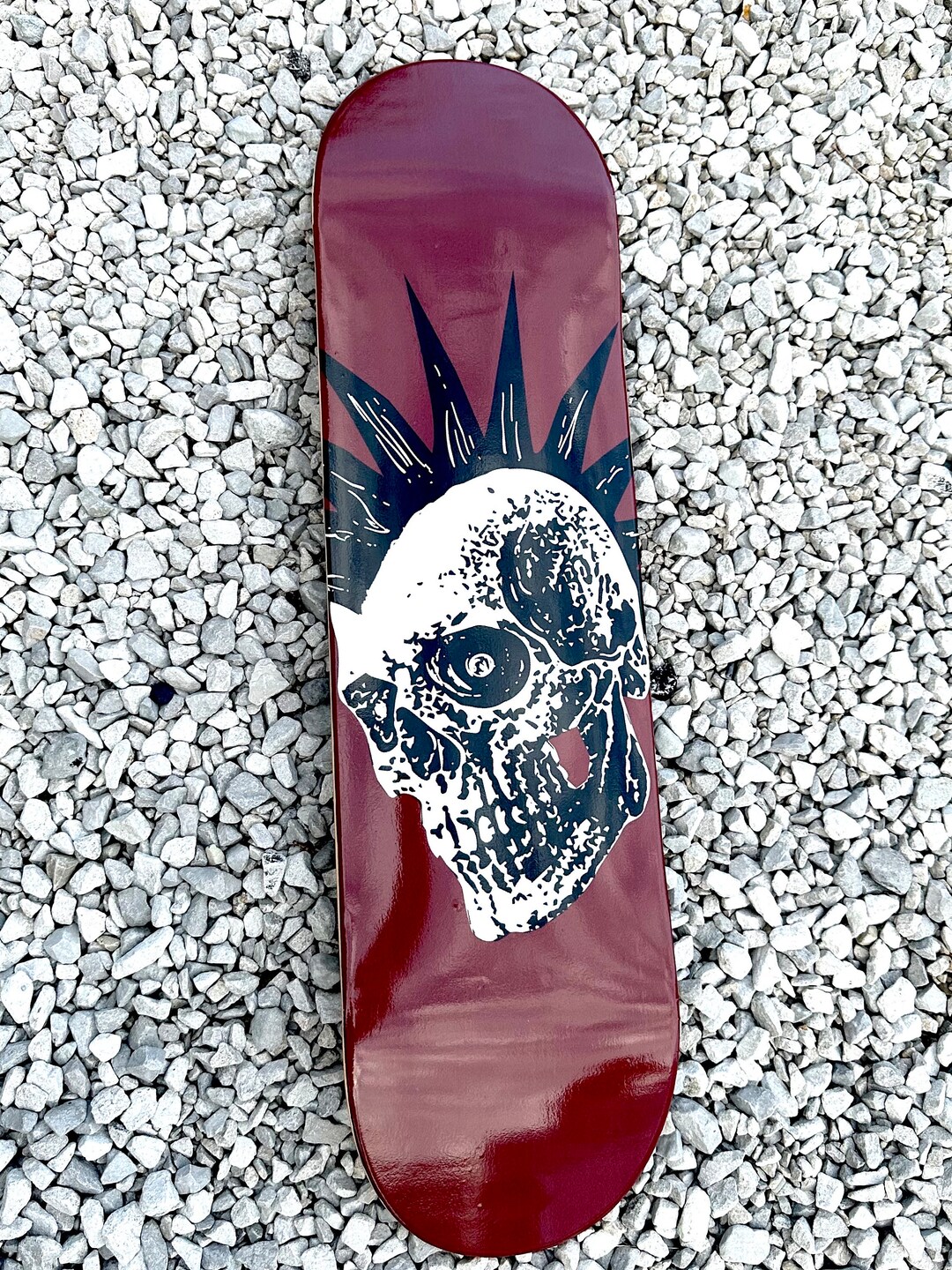 Punk Skull Skateboard Deck - Etsy