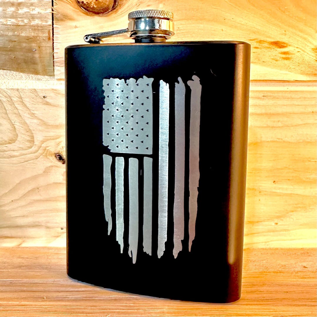 Tattered American Flag Flask - Etsy