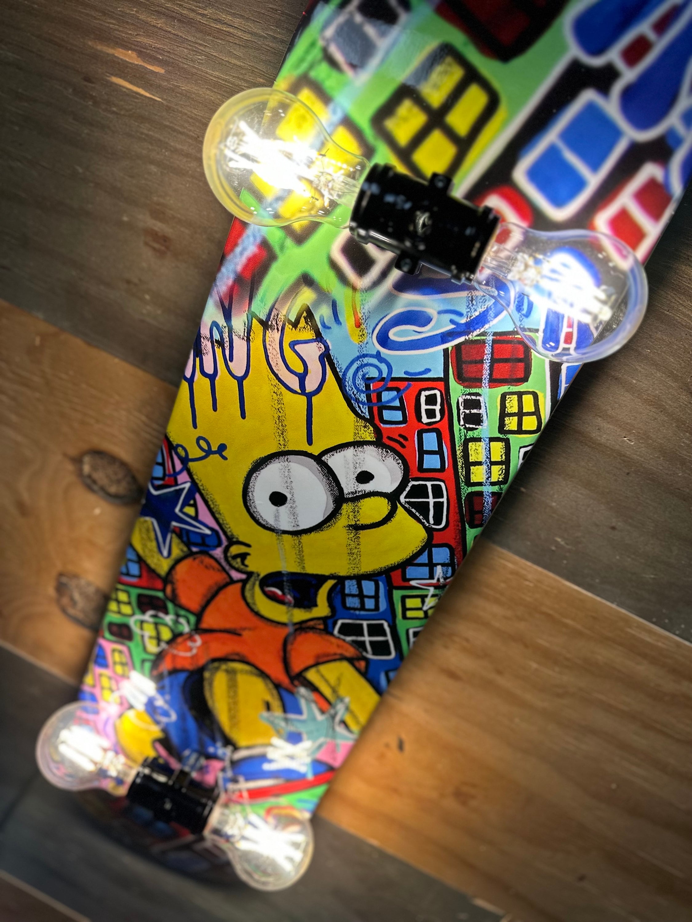 Bart Simpson Skateboard Lamp - Etsy