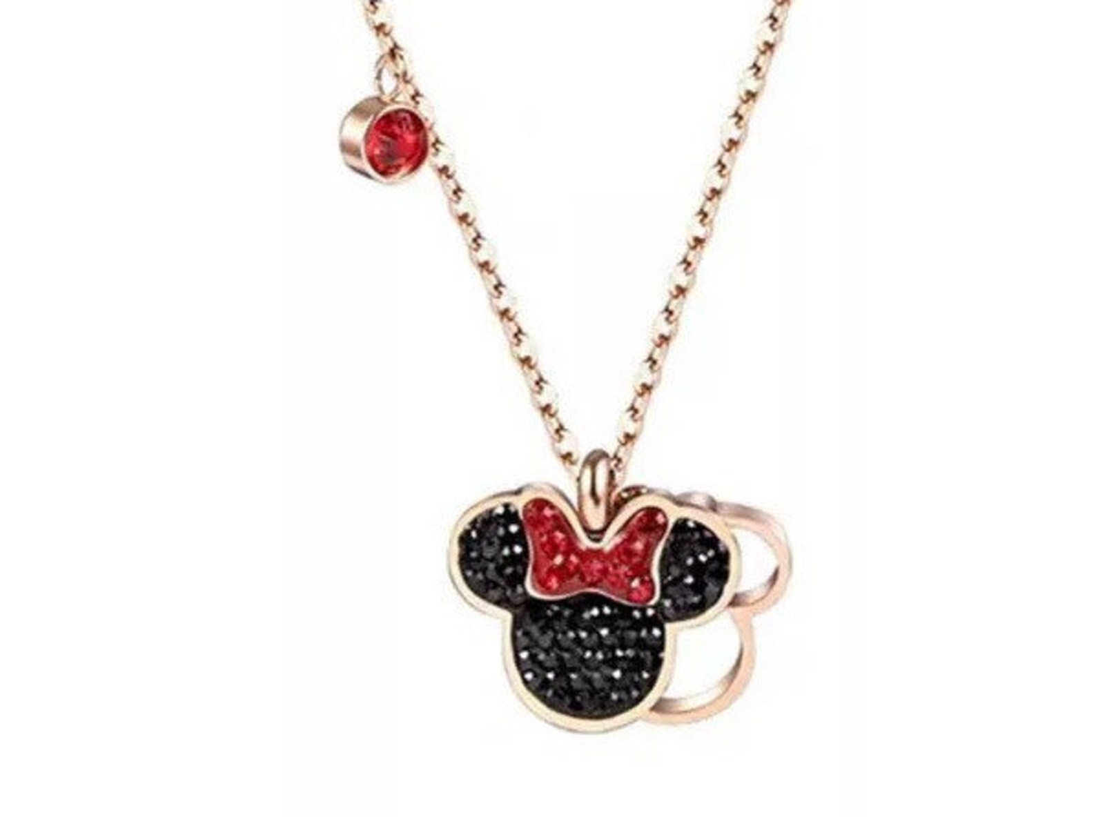 Mickey Mouse Or Minnie Necklace Swarovski Crystal Disney Etsy Uk