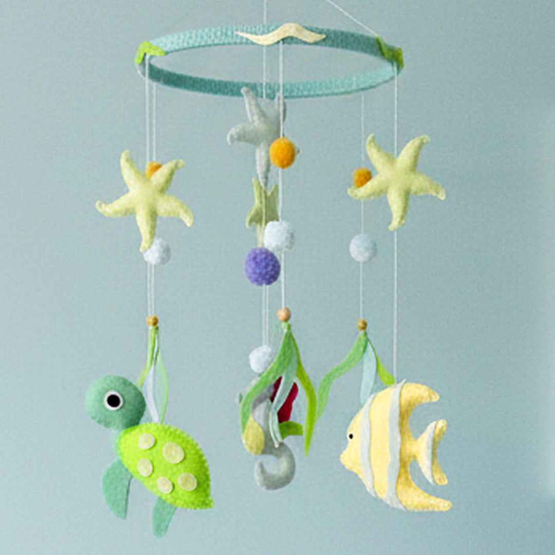 Ocean Baby Mobile in Felt – Sea Animals Seahorse Turtle – Mixed Room ...