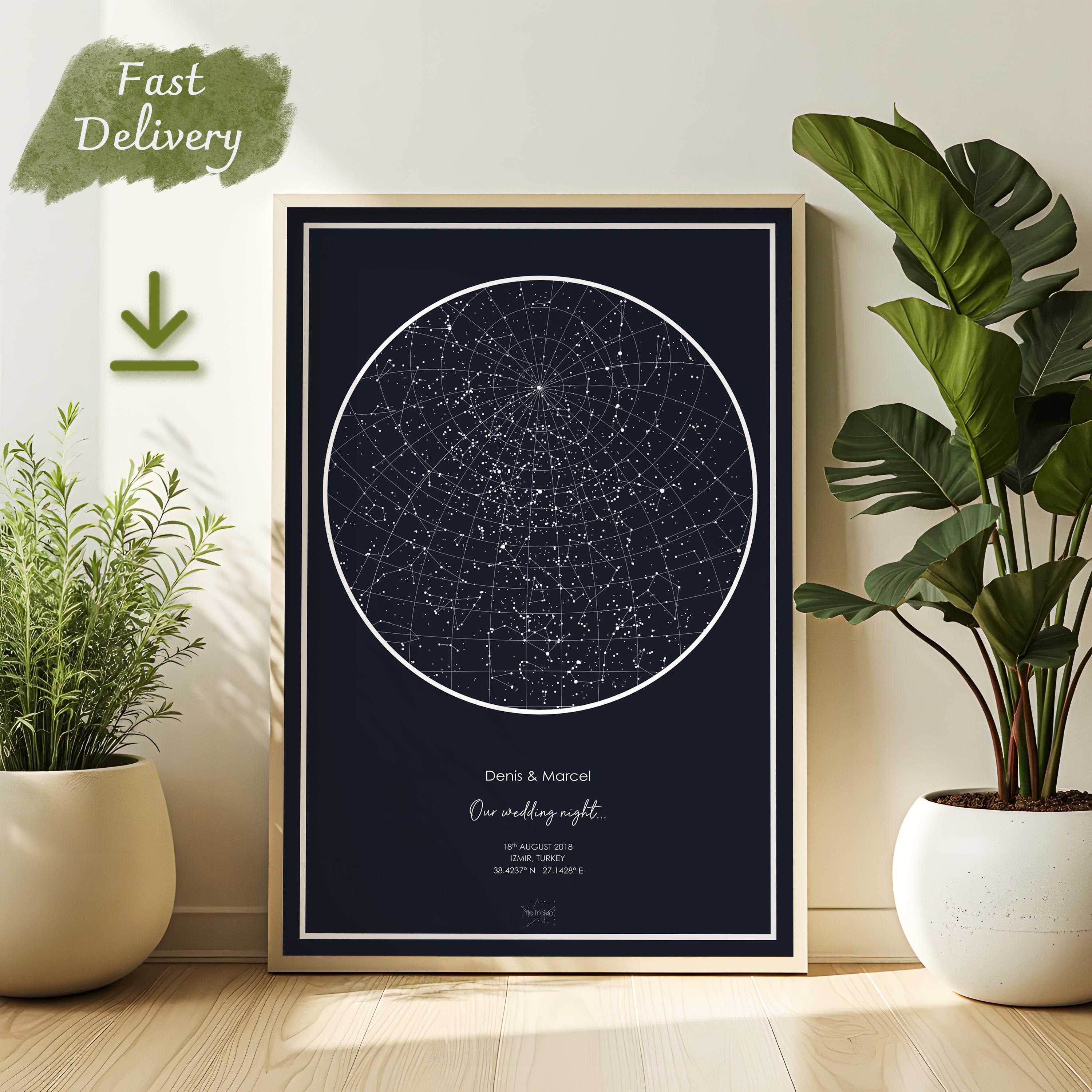 Personalized Digital Star Map, Anniversary Gift From the Night We Met ...