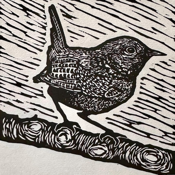 Bird Linocut - Etsy UK