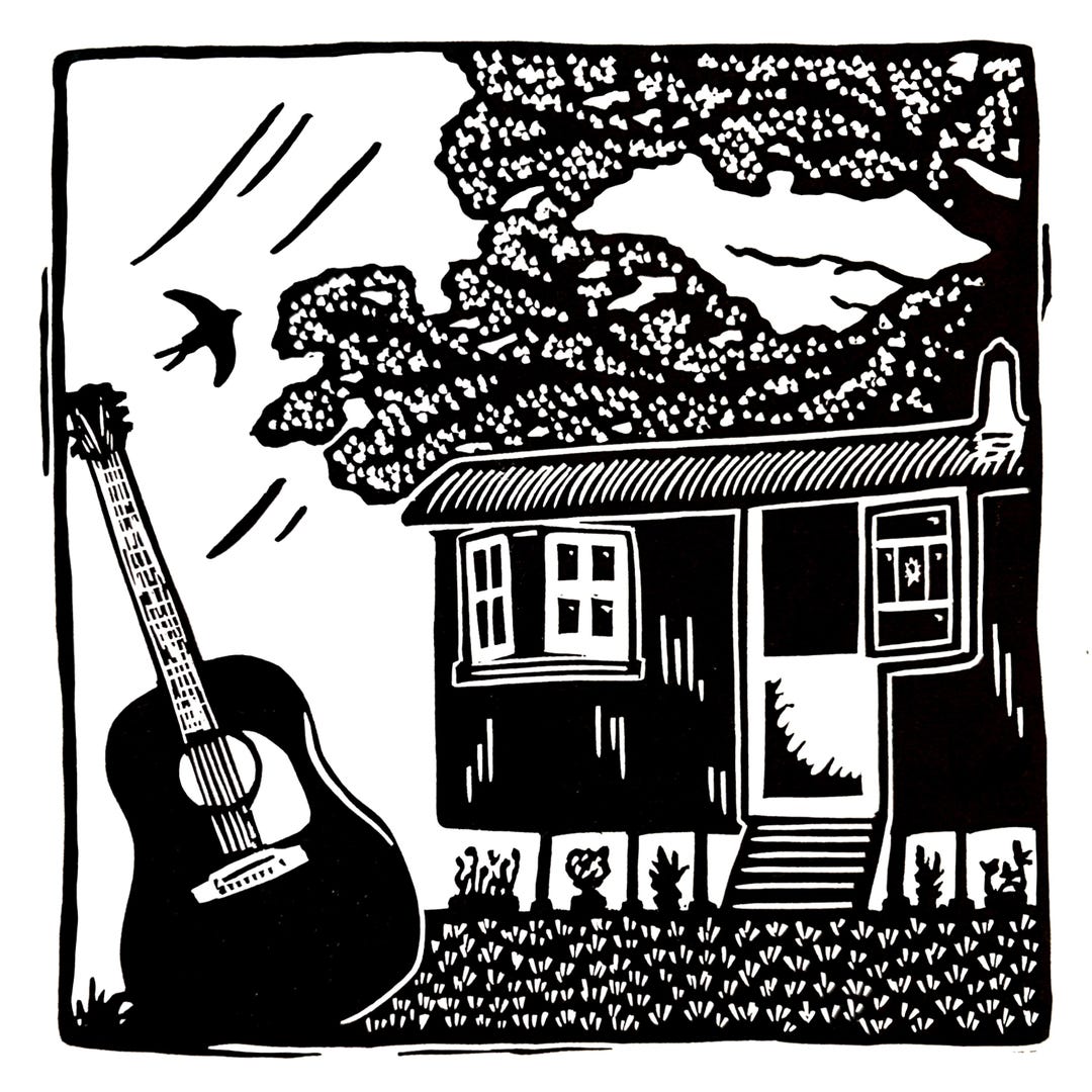 Americana Folk Music Art Linocut Prints - Etsy