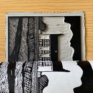 Linocut Print 'seagull Cottage' Original Lino Print Coastal Holiday ...