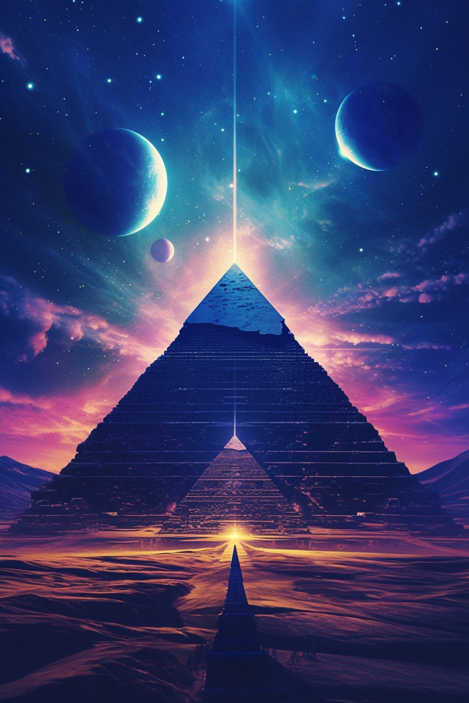 Retro Synthwave Pyramids - Etsy