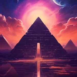 Retro Synthwave Pyramids - Etsy