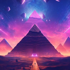 Retro Synthwave Pyramids - Etsy