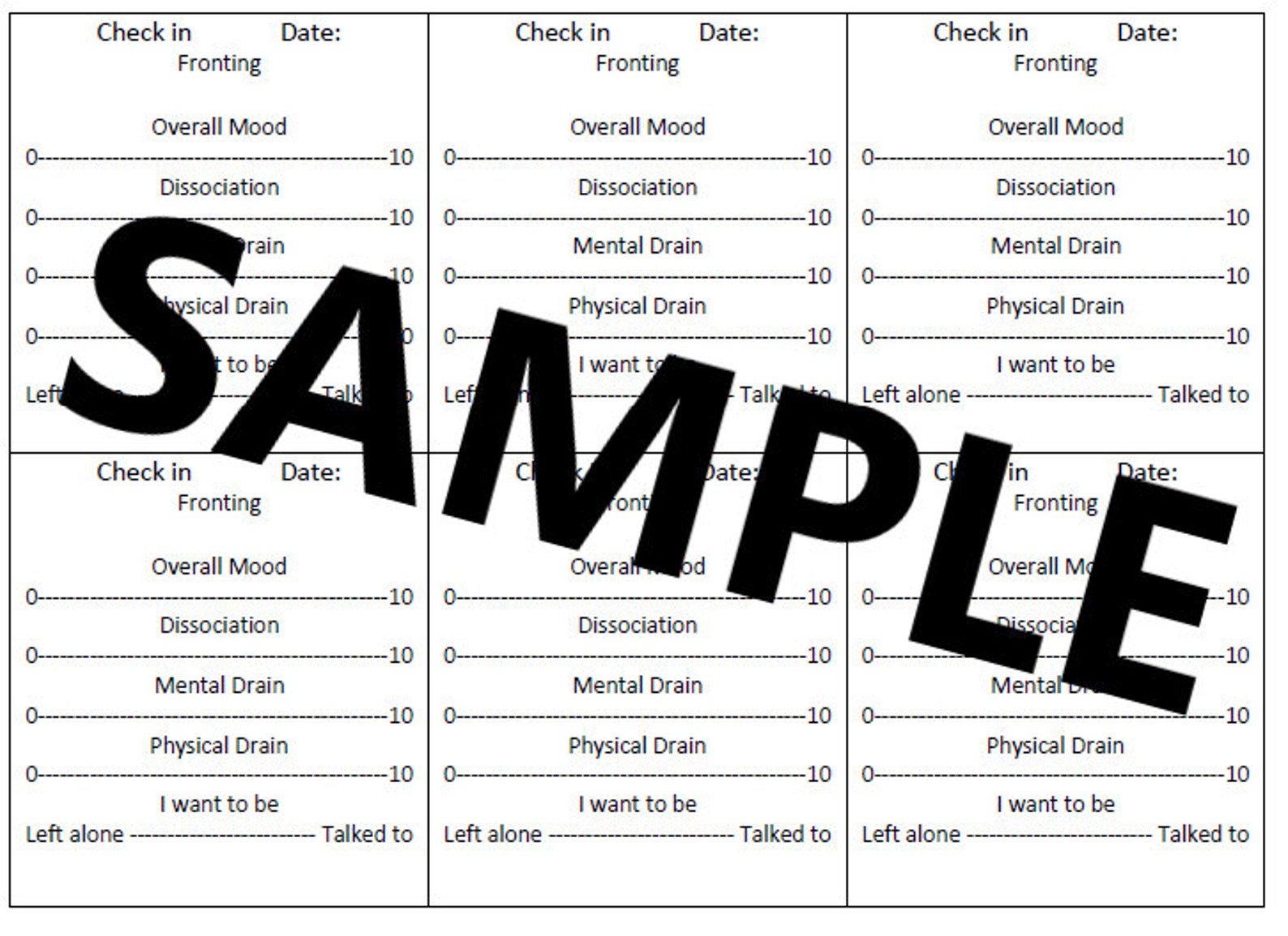 DID OSDD System Folder Sheets Dissociative Identity Disorder Etsy